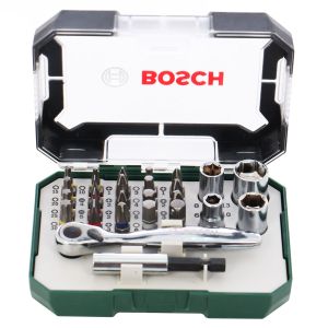 Bosch 2607017322 26 Piece Rainbow Evo Screwdriver Bit and Ratchet set ...