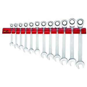 Teng Tools Ratcheting Combination Spanner Set RS Wall Rack 12 Pieces ...