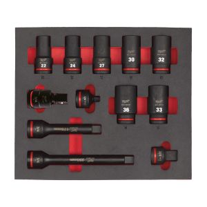 Milwaukee 4932493398 12 Piece 3/4" Shockwave Impact Duty Deep Sockets ...