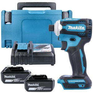 Makita Impact Driver DTD171Z 18V LXT Cordless Brushless 1 4 4 Speed 180Nm With 2 x 6.0Ah Batteries Charger Case buy Online at UK Planet Tools shop
