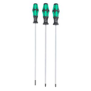 Wera WER347735 3 piece Kraftform Plus Long Screwdriver Set PZ2 / PH2 / SL - 05347735002 buy ...