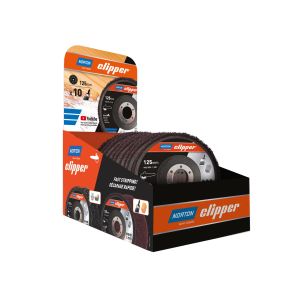 Norton Clipper 115mm Rapid Strip Wood Counter Display of 10 ...