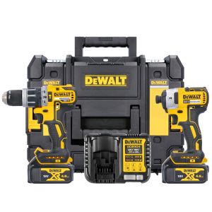 DeWalt DCK266M2T 18V XR Cordless Brushless Combi & Impact Driver Twin Pack With 2 x 4.0Ah ...