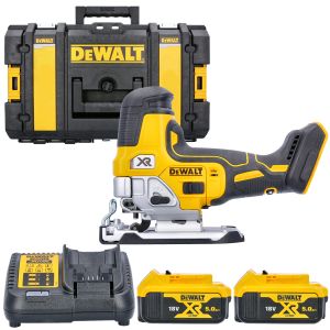 DeWalt DCS335 18V XR Cordless Brushless Body Grip Jigsaw With 2 x 5.0Ah ...
