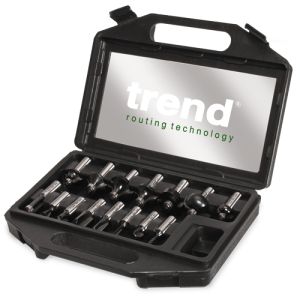 TREND 15 piece 1/2in shank TCT Router Cutter Set - ideal starter ...