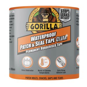 Gorilla GRGWPSTCL Waterproof Patch & Seal Tape 100mm x 2.4m Clear | UK ...