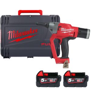 Milwaukee M18ONEFPRT 18V Brushless Fuel Cordless Riveter With 2 x 5.0Ah ...