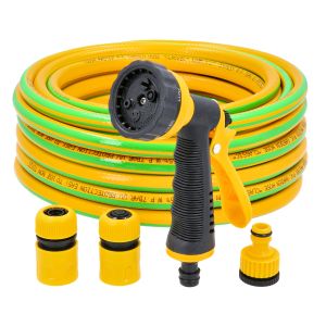 TOUGH MASTER Garden Hose 30m 100ft with 6 Pattern Spray Gun and 3 ...