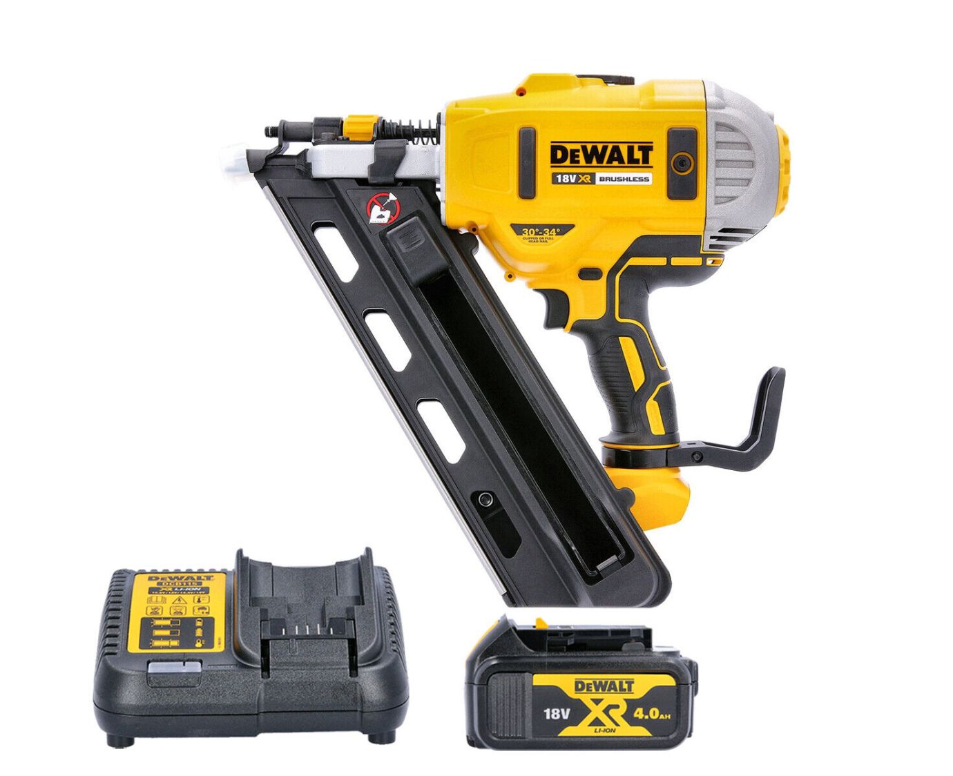 DeWalt DCN692 18V XR Li lon Cordless Brushless 90mm First Fix Framing Nailer With 1 x 4.0Ah Battery Charger buy Online at UK Planet Tools shop