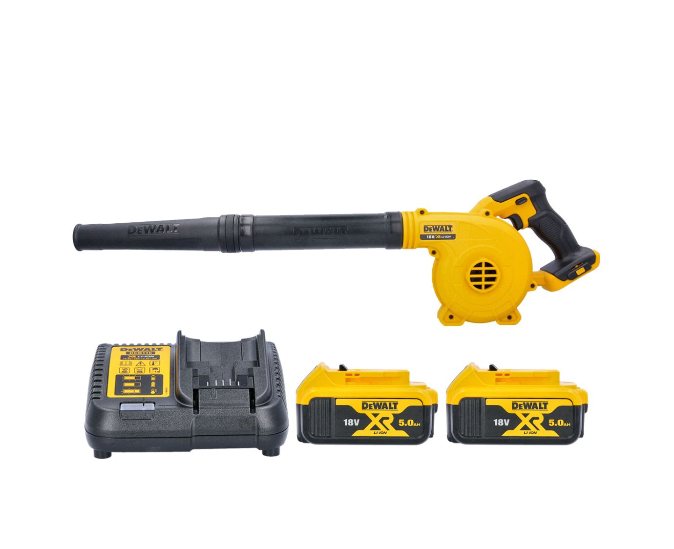 Dewalt DCV100N KIT 12 18V XR Compact Jobsite Blower With 2 x 5.0Ah Batteries Charger buy Online at UK Planet Tools shop
